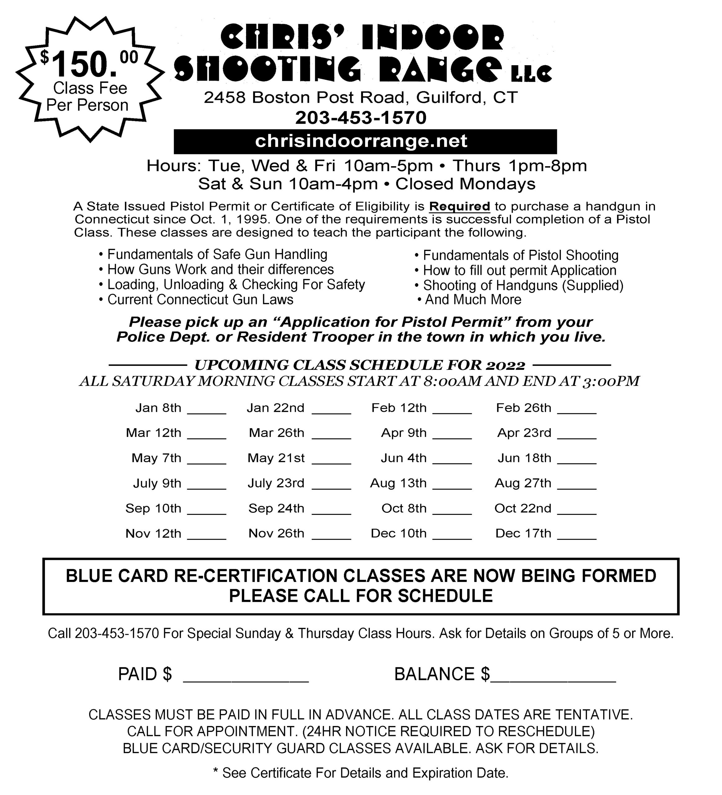 Pistol Permit & Gun Safety Classes in Connecticut by Chris Indoor Range ...